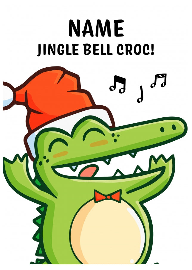 Crocodile Christmas Card for Boys and Girls - Funny Jingle Bell Croc ...