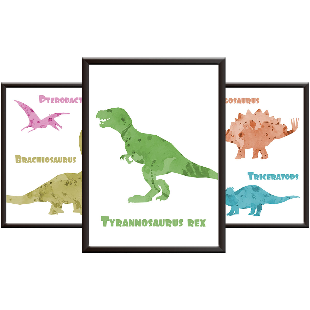 A4 Dinosaur Posters for Children and Dinosaur Wall Art for Boys Room ...