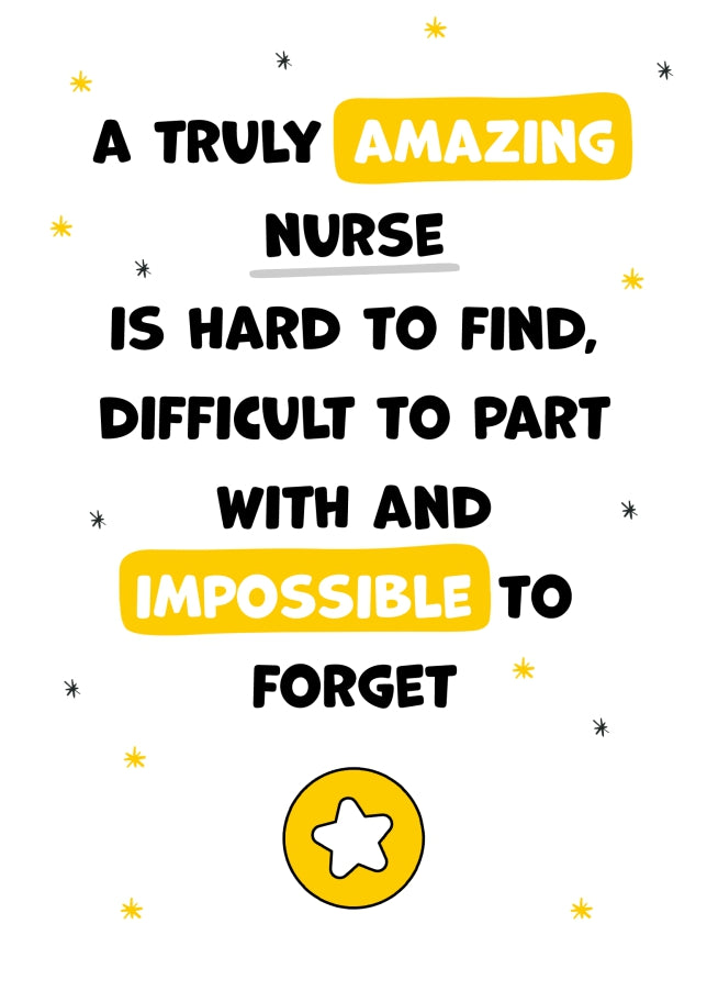 Nurse Thank You Card - Impossible to Forget - Appreciation Card for ...