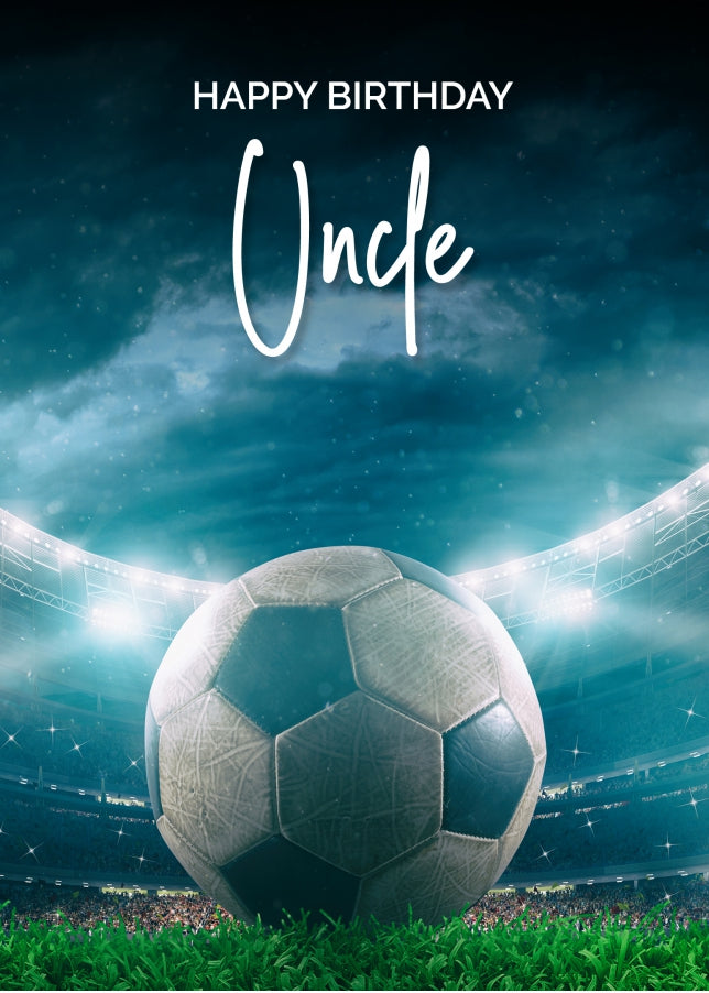 Football Birthday Cards for Uncle - Adult or Boy Birthday Cards - Any ...