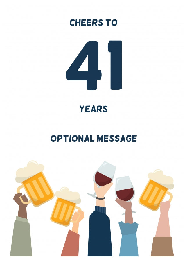 Fun 41st Birthday Card - Cheers to 41 Years!– HeyChimp