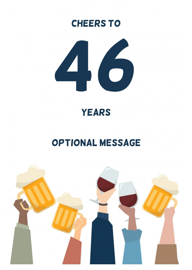 Fun 46th Birthday Card - Cheers to 46 Years!– HeyChimp