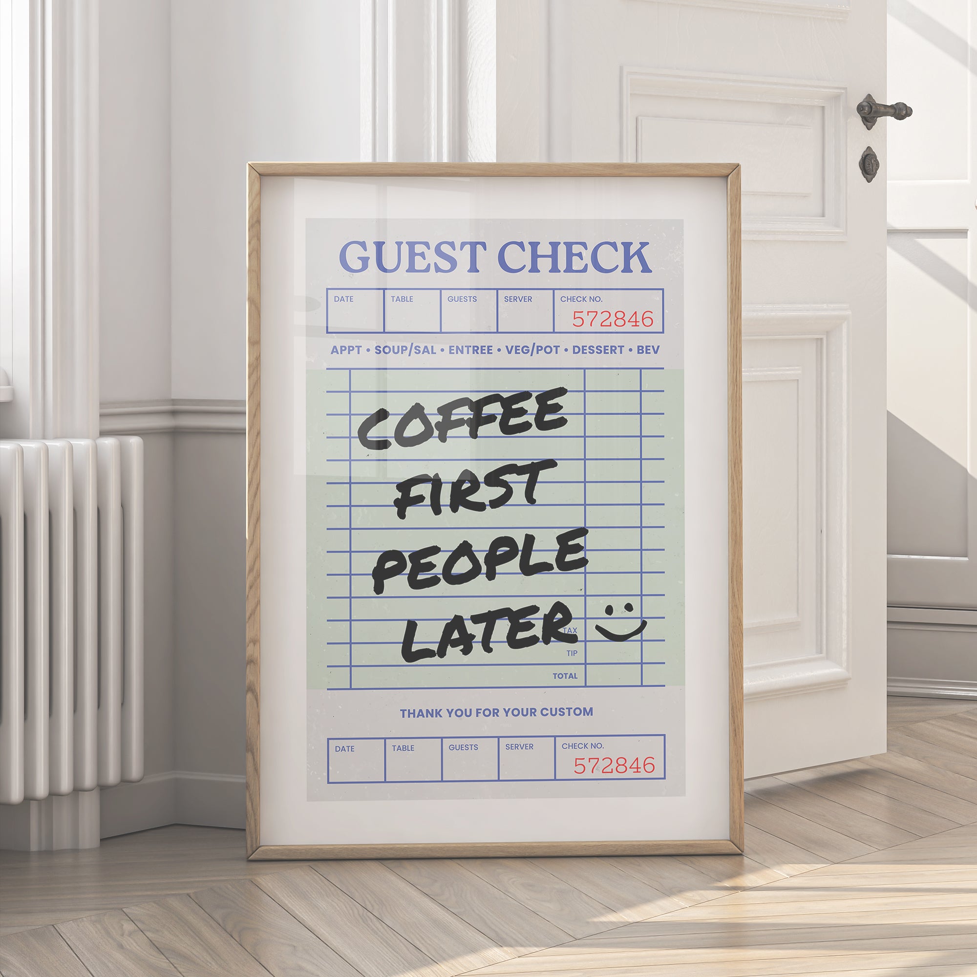 Coffee First People Later Print - Guest Check - Digital Download– HeyChimp