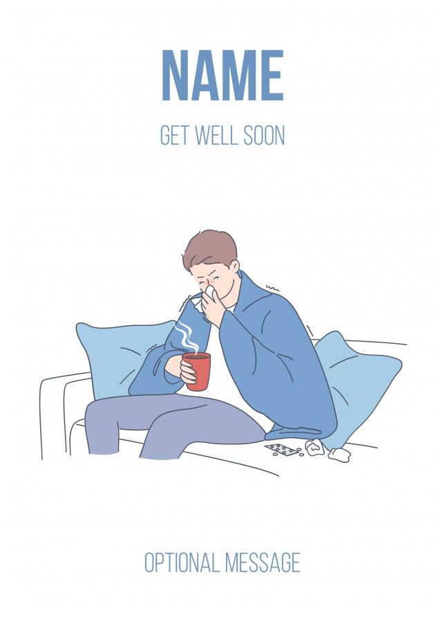 Personalised Get Well Cards for Men - Man Flu– HeyChimp