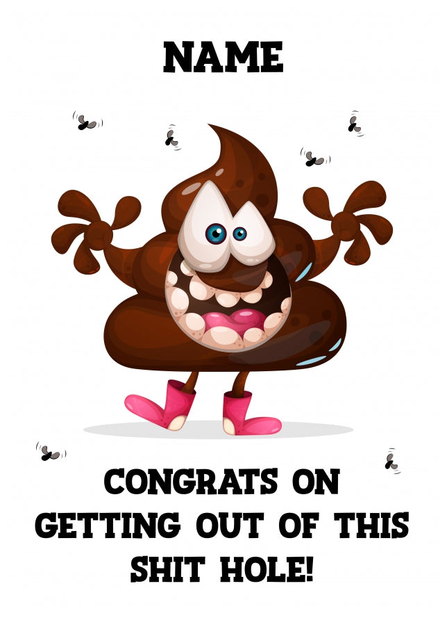 Personalised Funny Leaving Card - Congrats on getting out of this sh*t ...