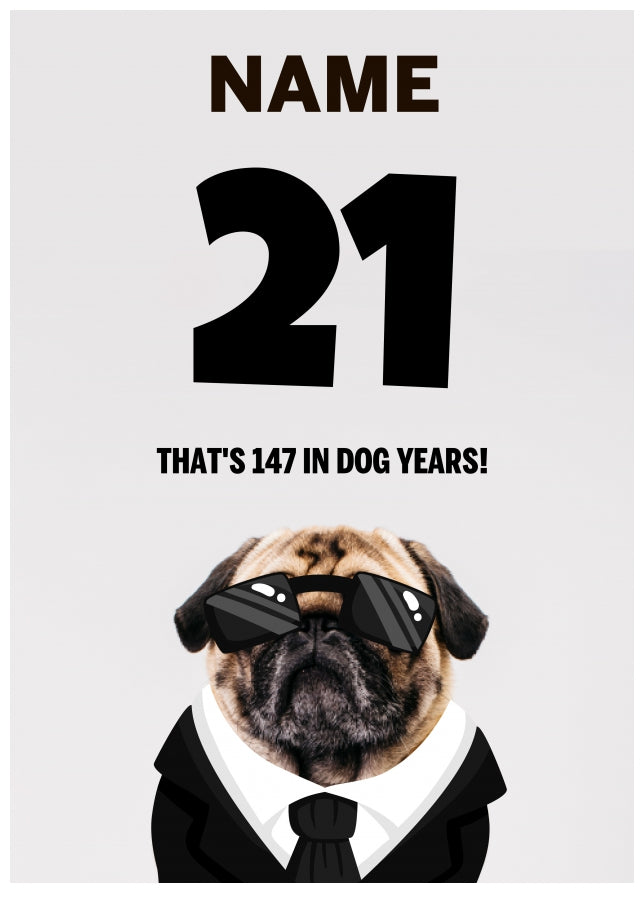 Happy 21st Birthday Card - 21 is 147 in Dog Years!– HeyChimp
