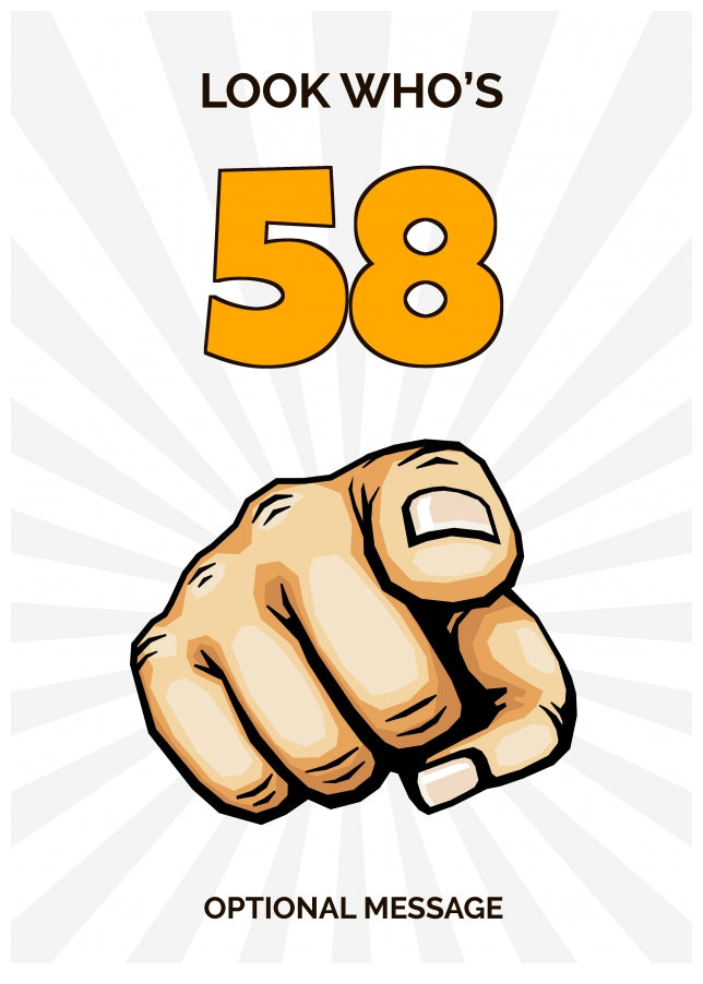 Happy 58th Birthday Card - Look Who's 58– HeyChimp