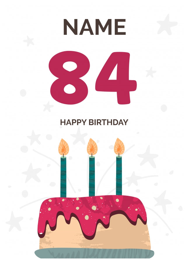 Happy 84th Birthday Card - Fun Birthday Cake Design– HeyChimp