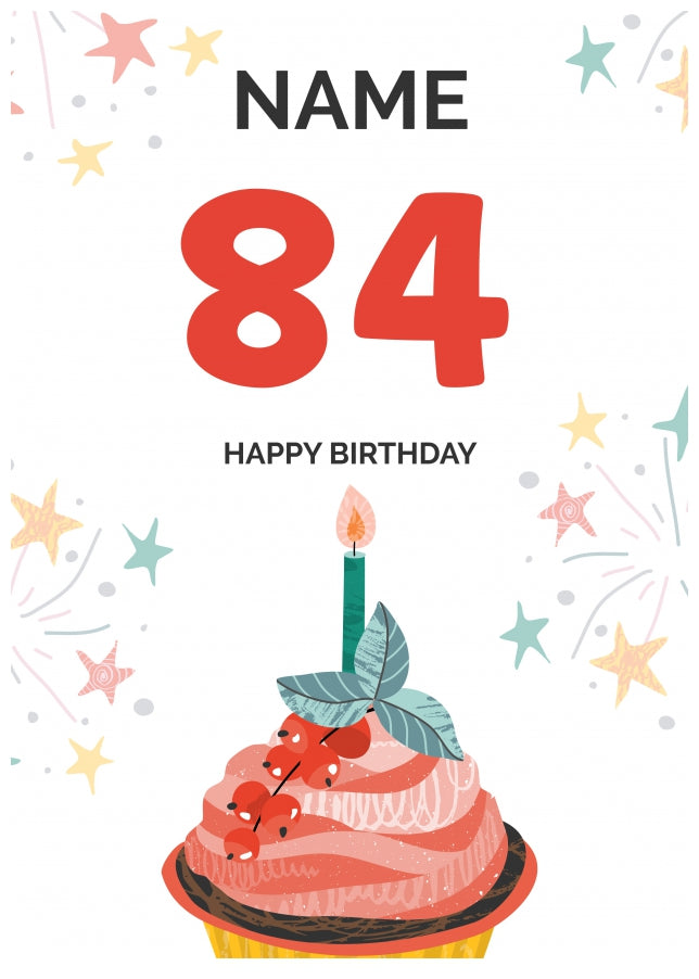 Happy 84th Birthday Card - Fun Cupcake Design– HeyChimp