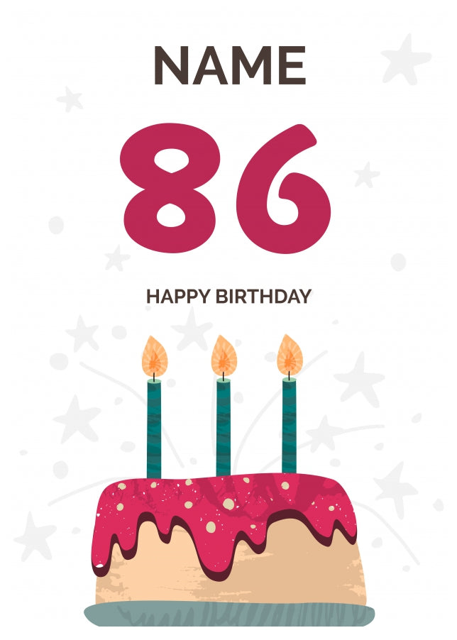 Happy 86th Birthday Card - Fun Birthday Cake Design– HeyChimp