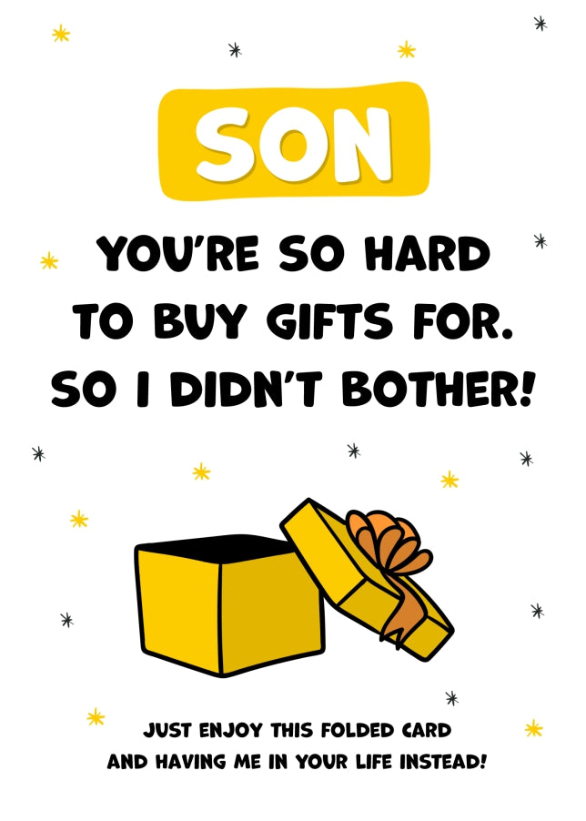Happy Birthday Son Card for Men - Son You're Hard to Buy Birthday Gifts ...
