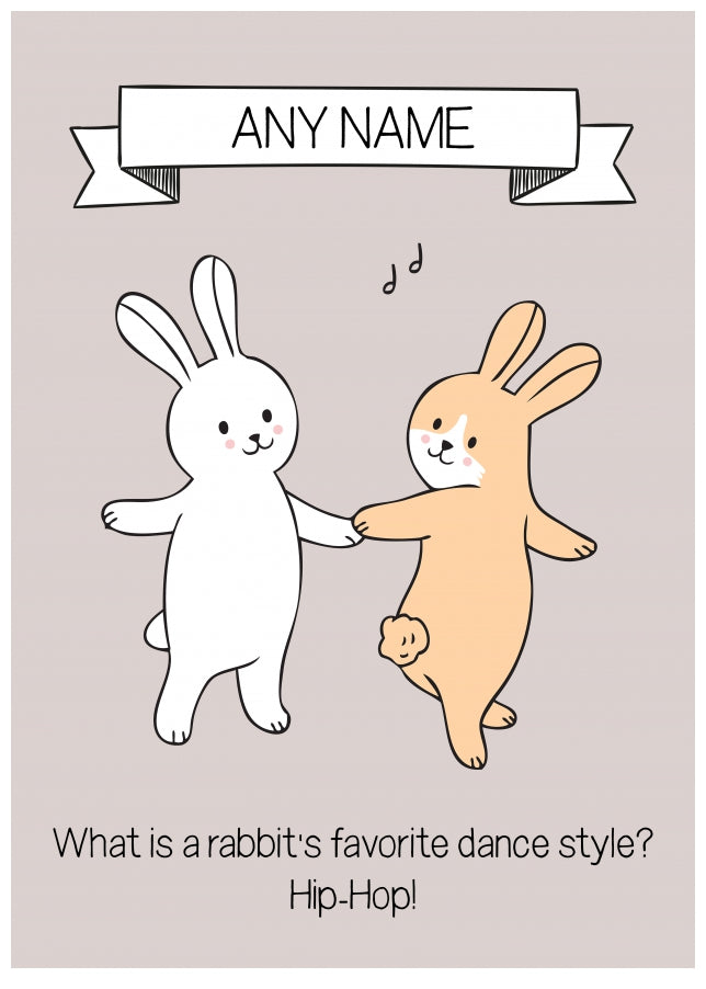 Rabbit Joke Easter Card for Kids and Grandkids - Hip Hop– HeyChimp