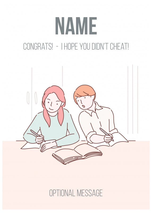 Personalised Congratulations Cards - Hope You Didn't Cheat– HeyChimp