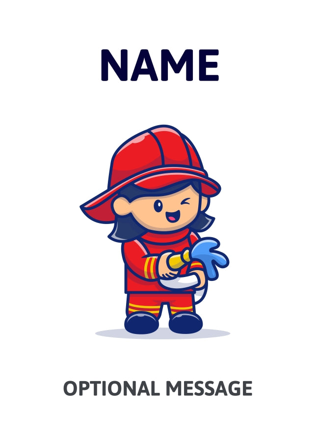 Female Firefighter Greetings Card– HeyChimp