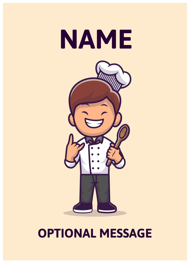 Male Chef Greetings Card– HeyChimp