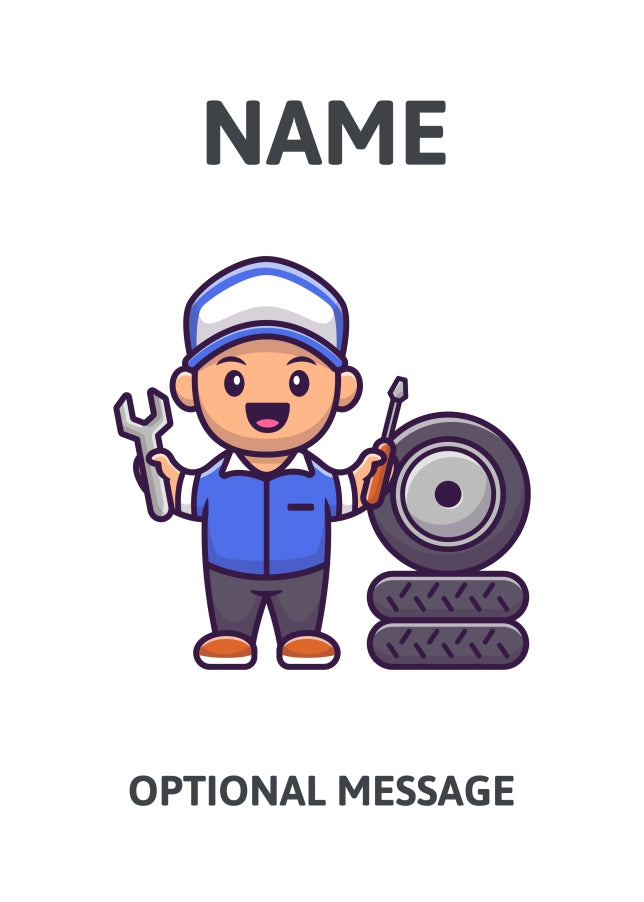 Mechanic Greetings Card– HeyChimp