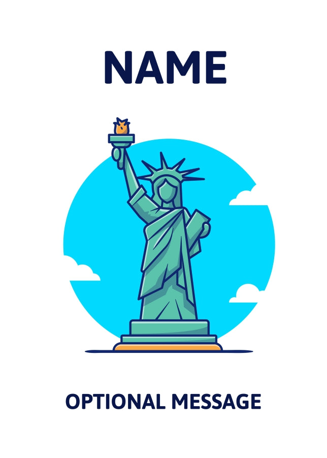 Stat of Libety Greetings Card– HeyChimp