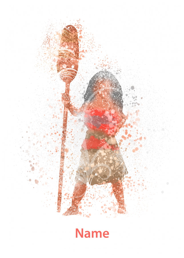 Personalised Moana Watercolour Style Card– HeyChimp