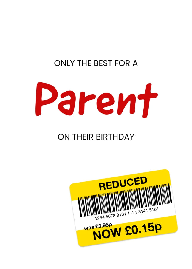 Only the Best Birthday Card for Parent - Funny Parent Birthday Card to ...