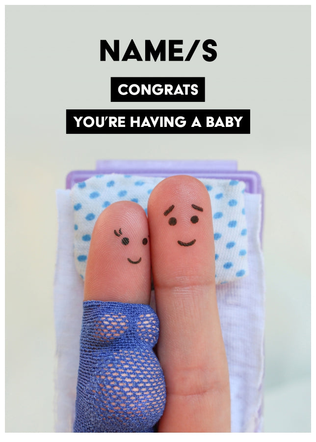 Personalised Congratulations You're Having A Baby Card - Finger Family ...