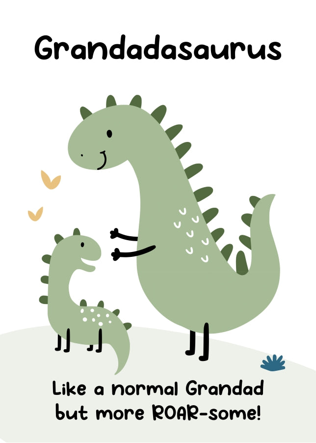 Grandad Birthday Card from Grandson or Granddaughter - Grandadasaurus ...