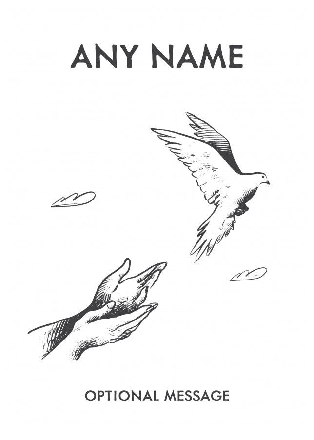 Personalised Sympathy Cards for Friends - Flying Dove– HeyChimp