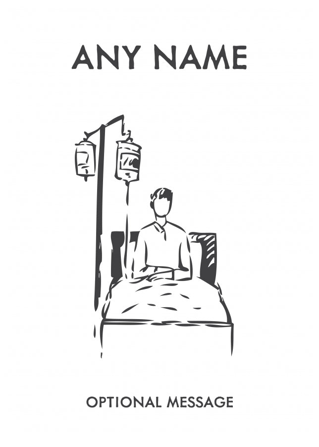 Personalised Get Well Card for Women and Men - Hospital Bed– HeyChimp