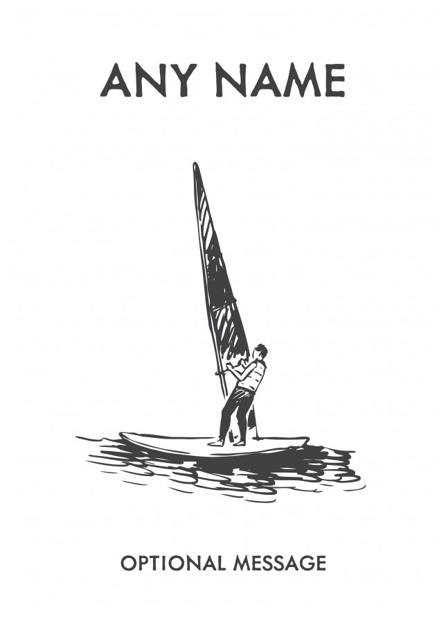 Windsurfing Greetings Card - Sketch– HeyChimp