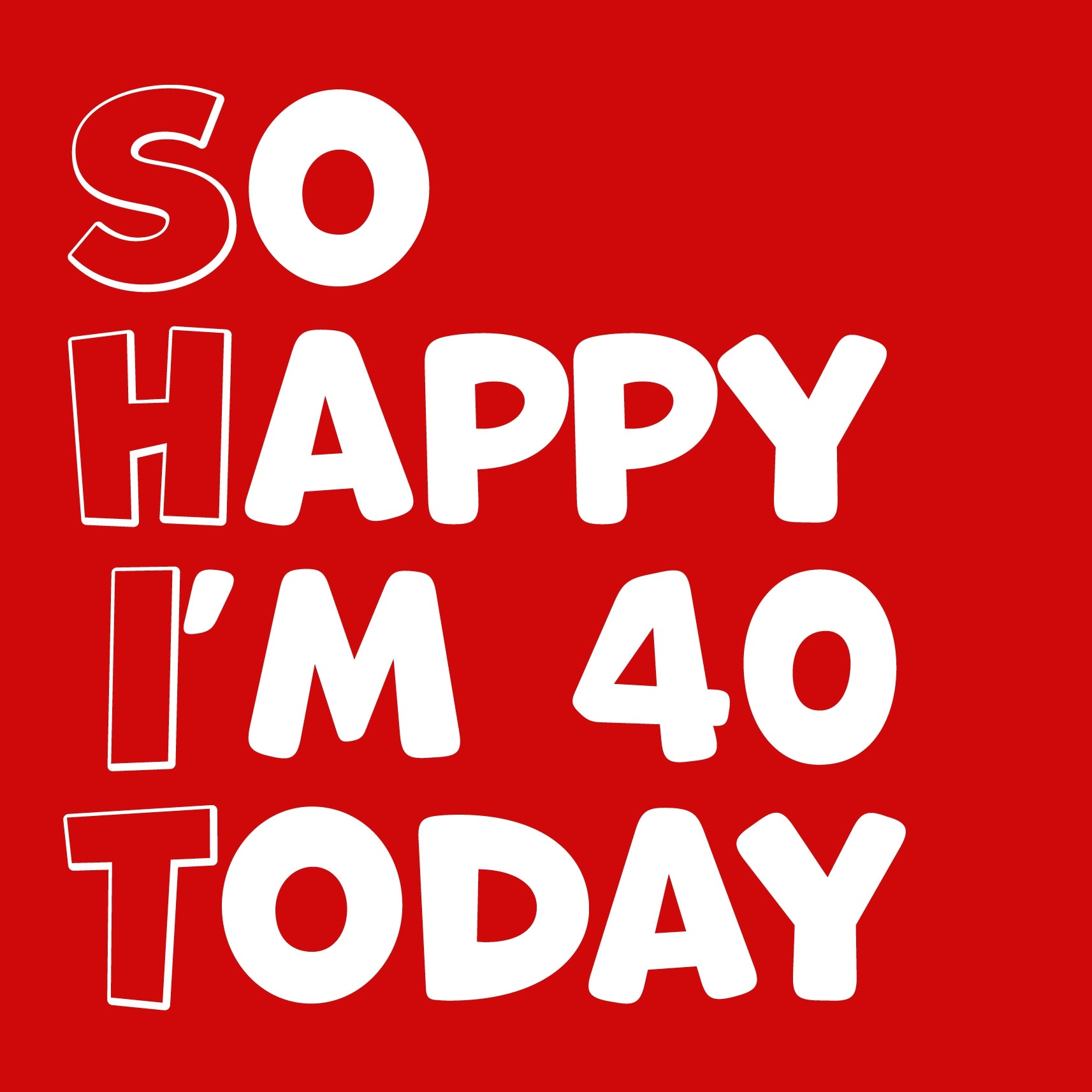 Funny 40th Birthday Card – So Happy I’m 40 Today – Humour Birthday ...