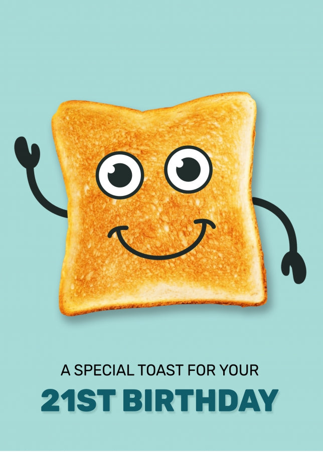 Funny 21st Birthday Card for Men and Women - Humorous Birthday Toast ...