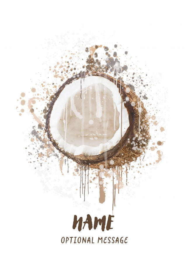 Watercolour Coconut Greetings Card– HeyChimp