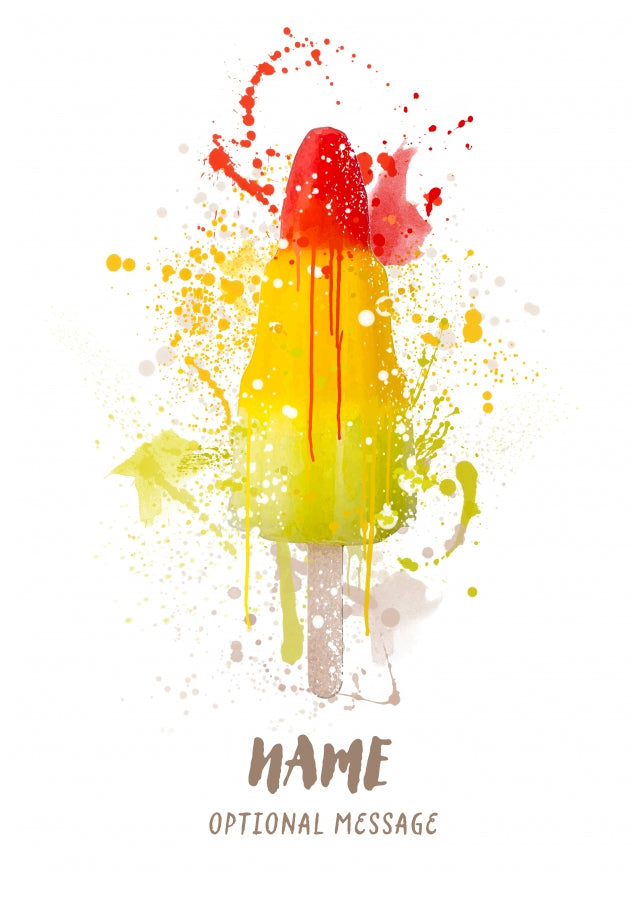 Watercolour Rocket Lolly Greetings Card– HeyChimp
