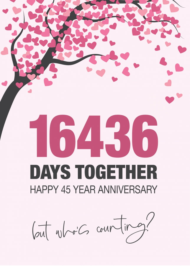 Happy 45th Wedding Anniversary Card for Husband, Wife and Couples | Wh ...