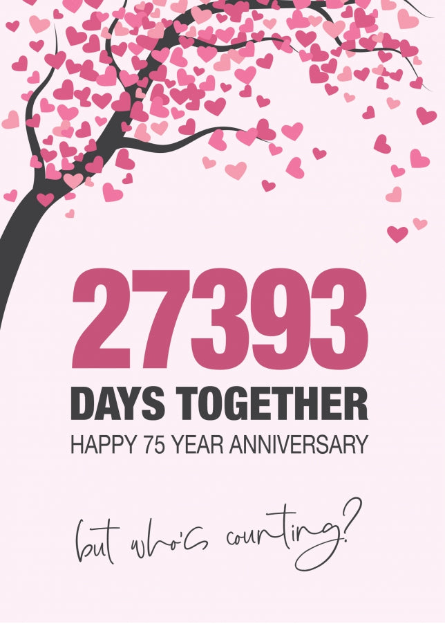 Happy 75th Wedding Anniversary Card for Husband, Wife and Couples | Wh ...