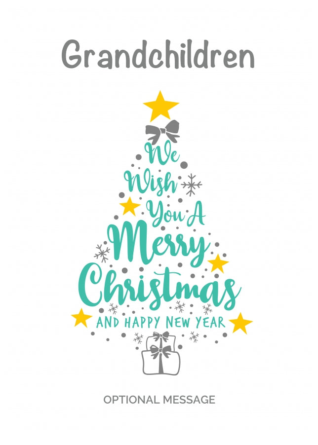 Grandchildren Christmas Card - Wish You a Merry Christmas– HeyChimp