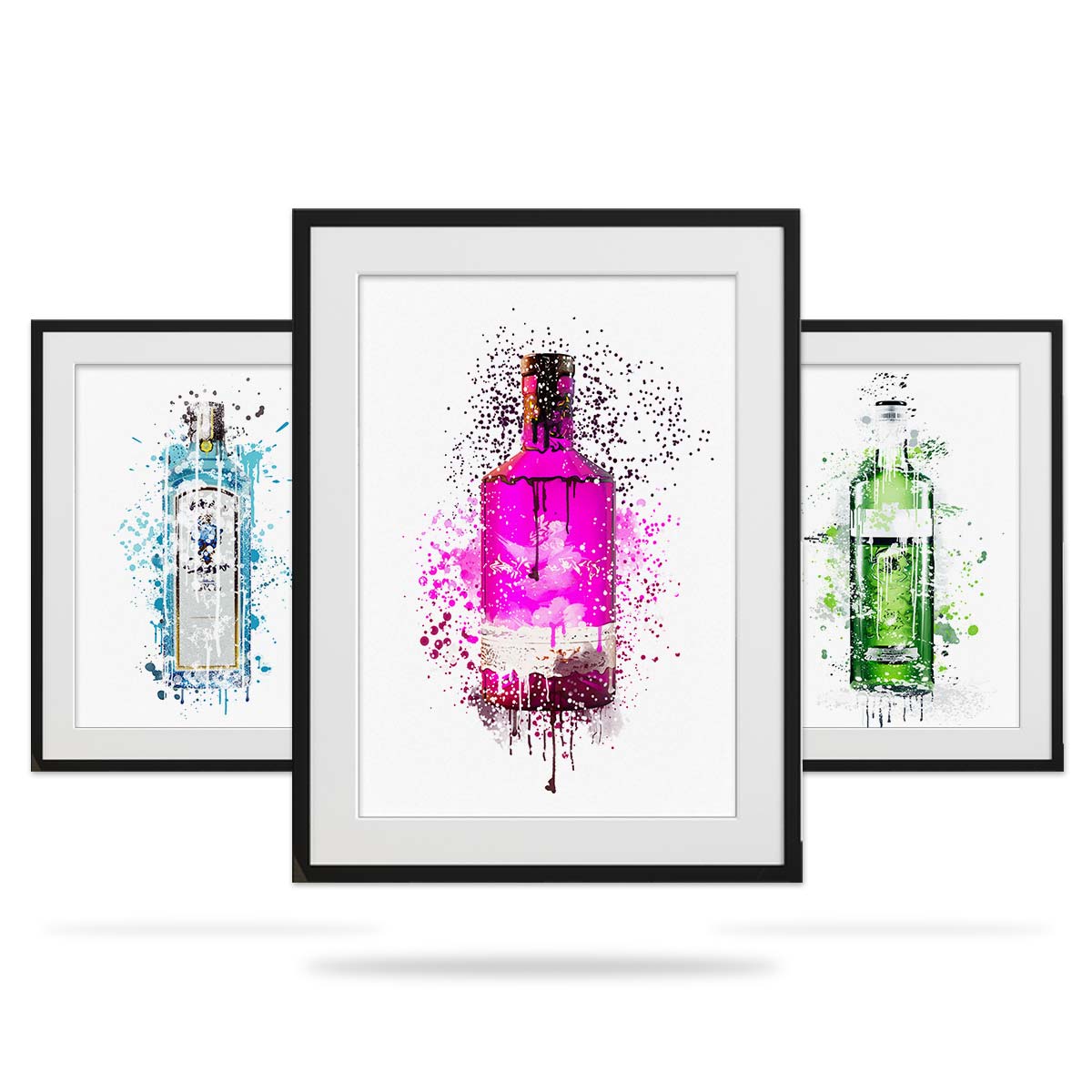 The Gin Bottle Collection - Set of Wall Art Prints– HeyChimp