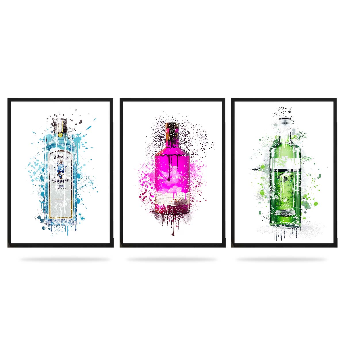 The Gin Bottle Collection - Set of Wall Art Prints– HeyChimp