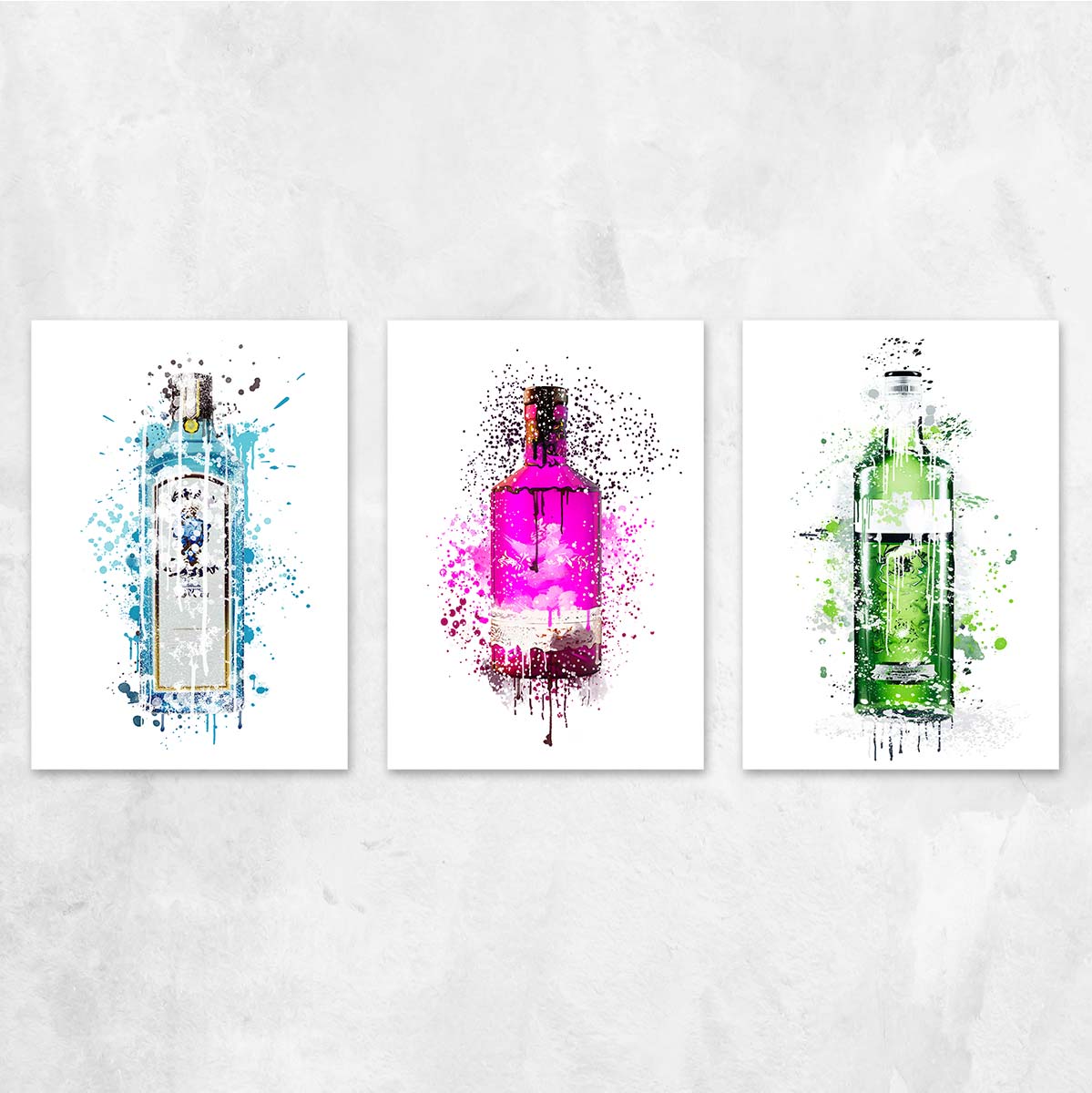 The Gin Bottle Collection - Set of Wall Art Prints– HeyChimp