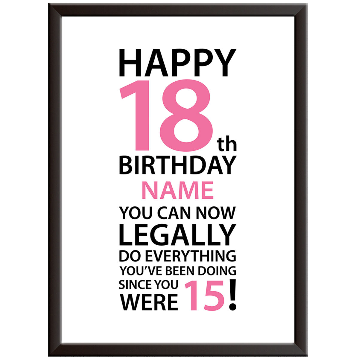 Happy 18th, Legally Birthday Print - Female– HeyChimp