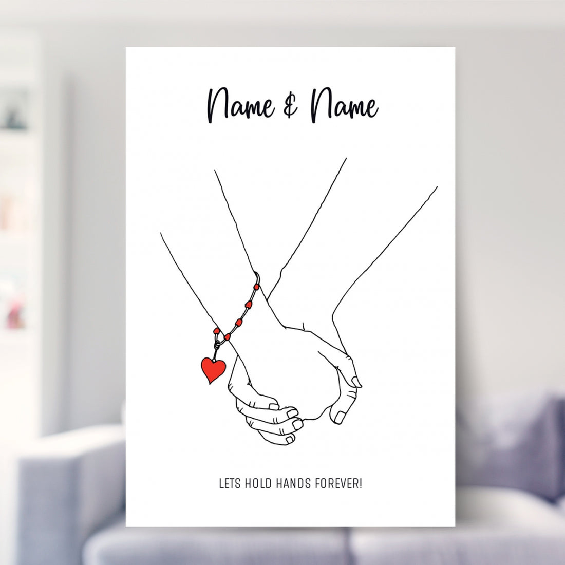 Personalised Holding Hands Print - Engagement / Best Friend Picture ...