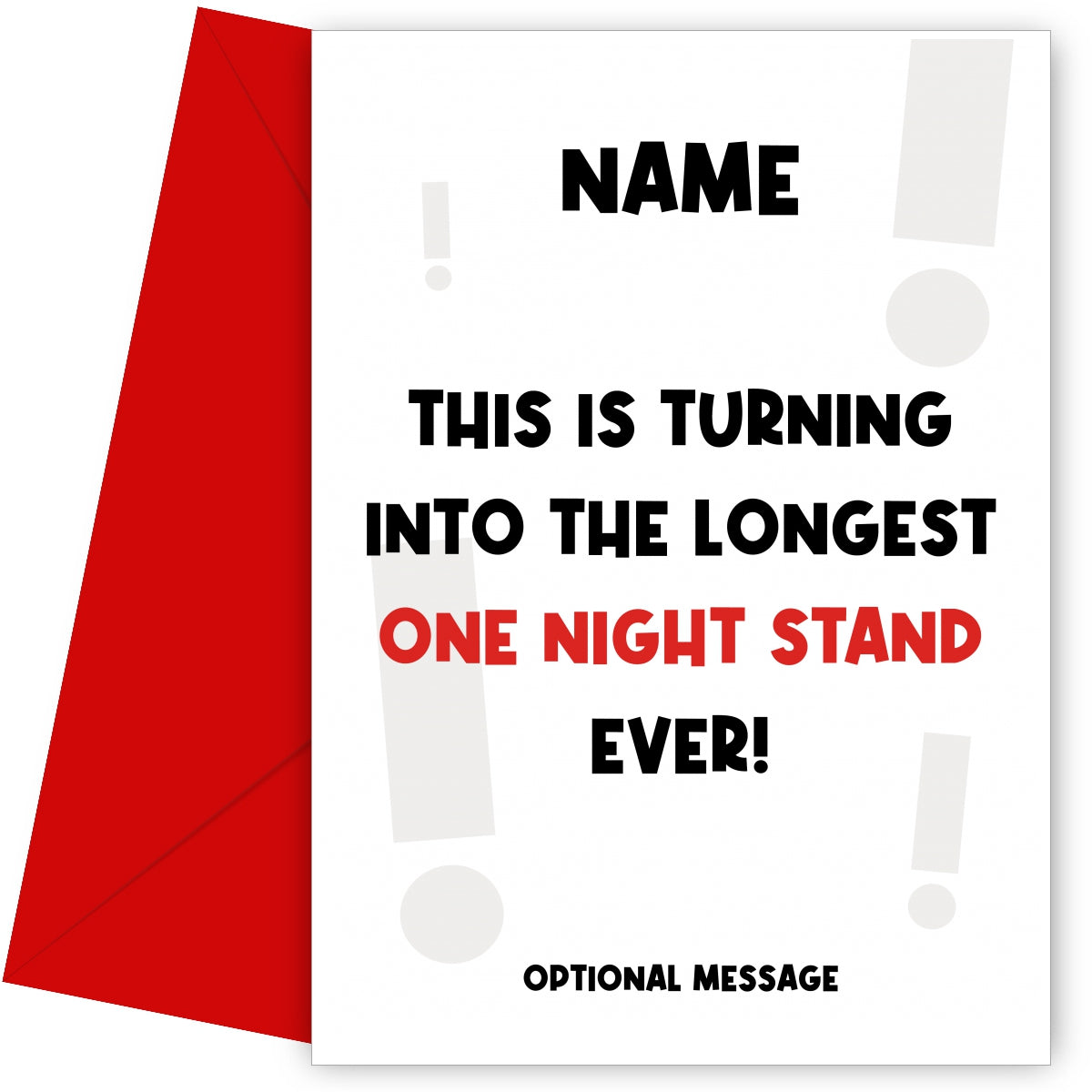 Funny Birthday Card for Him or Her - Longest One Night Stand? Funny An